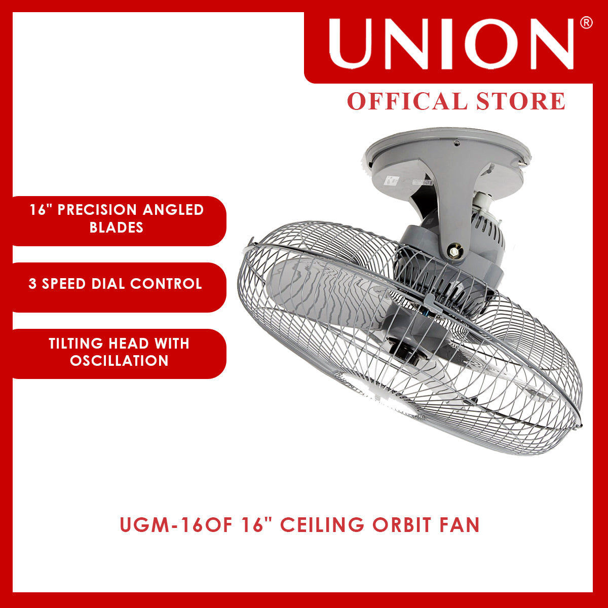 Union® 16" Ceiling Orbit Fan – UnionHomeAppliances