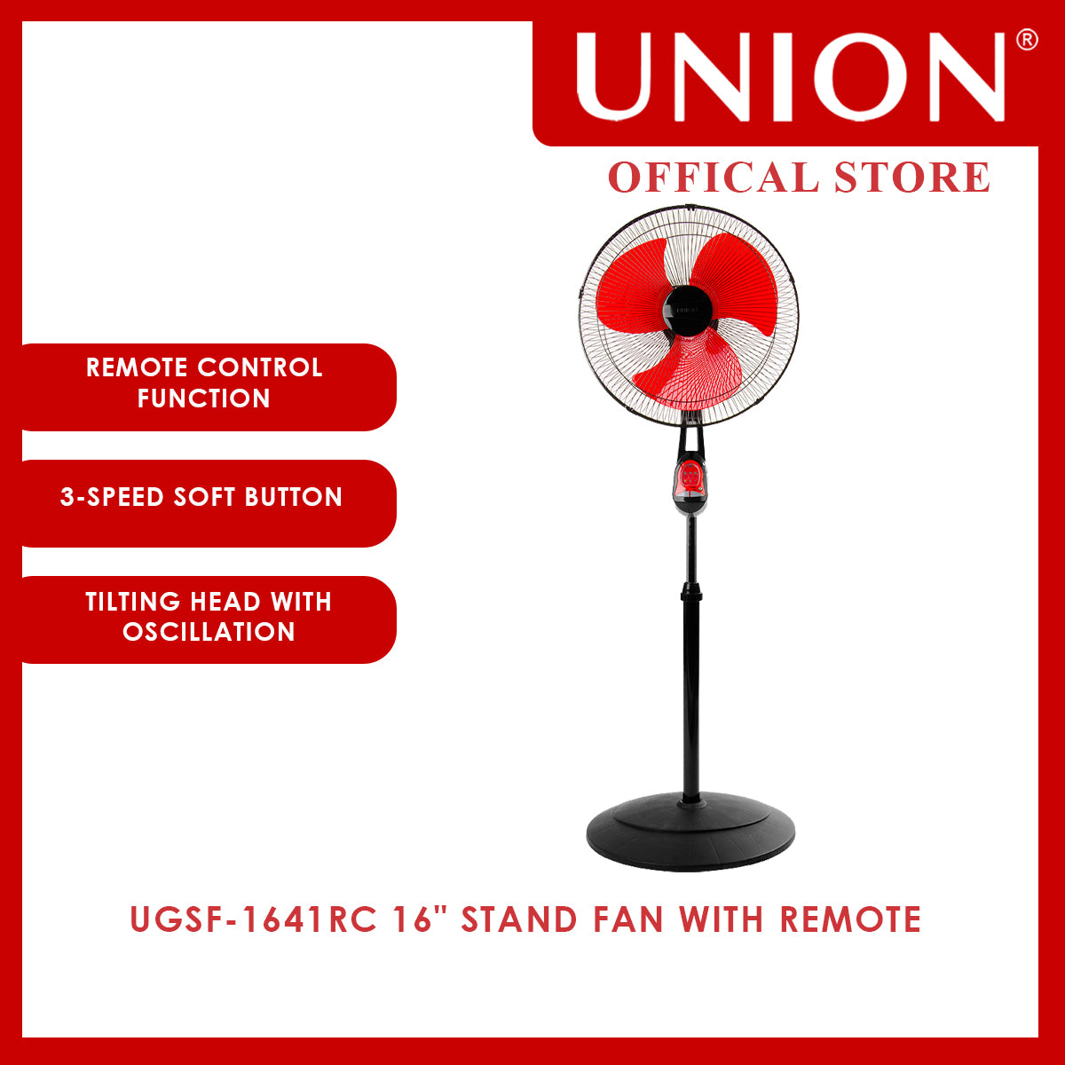 Union® 16" Stand Fan With Remote – UnionHomeAppliances