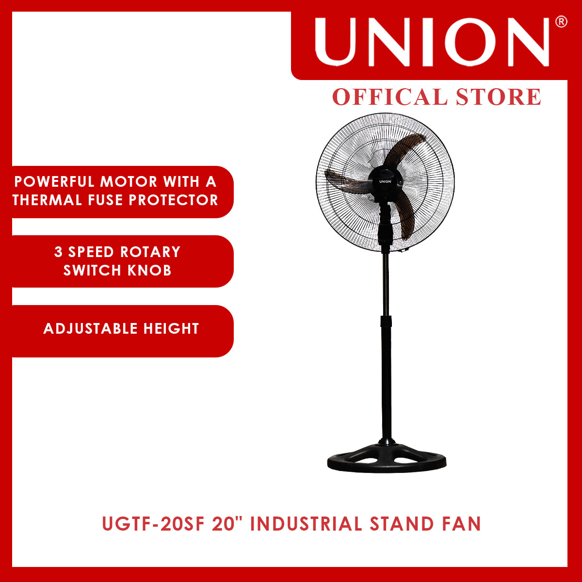 Union® 20" Industrial Stand Fan – UnionHomeAppliances