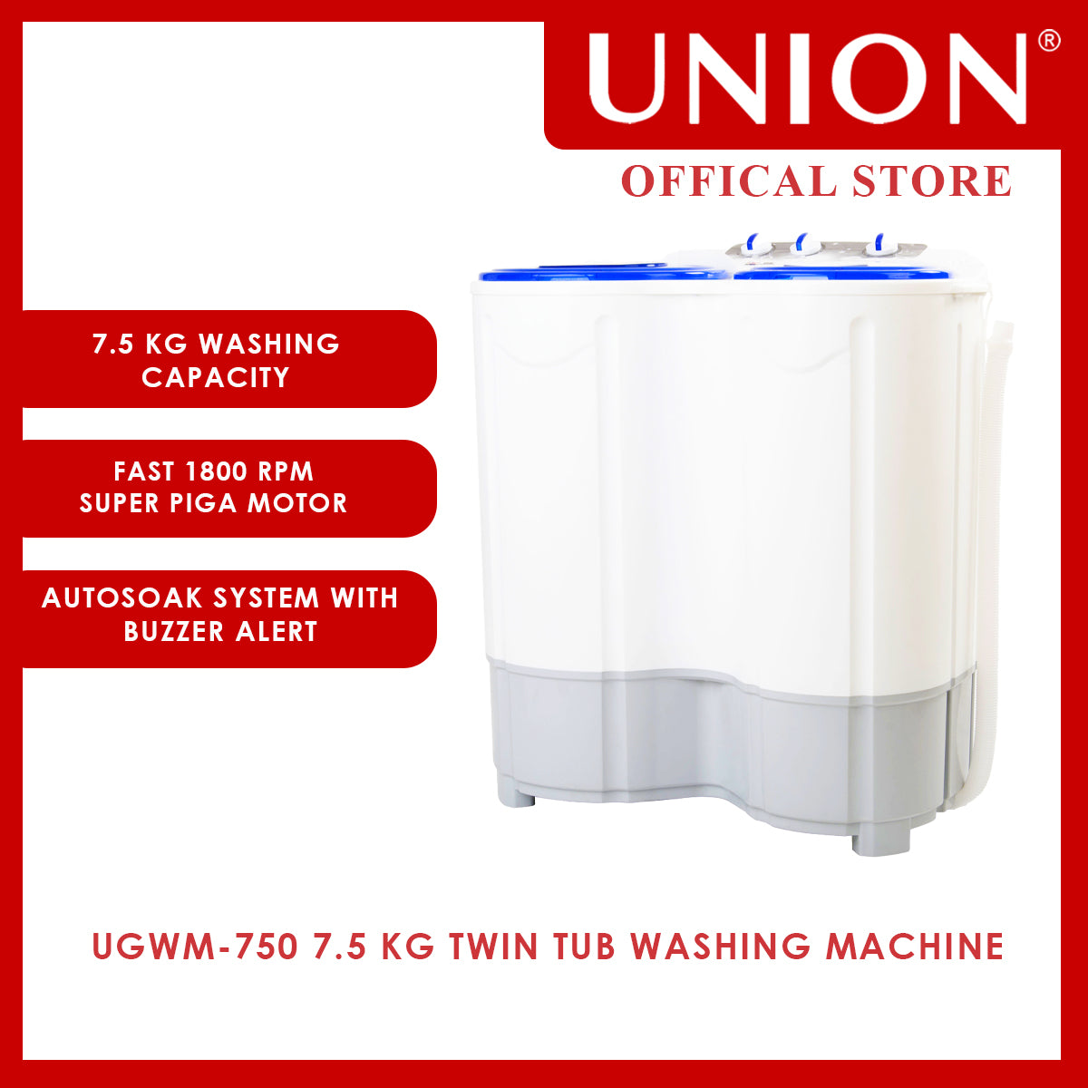 Union® 7.5 Kg Labamatic Twin Tub Washing Machine – UnionHomeAppliances